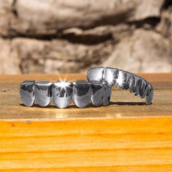 Accessories | Wh Gold Plated Hip Hop Top Notch Teeth Grillz Set | Poshmark